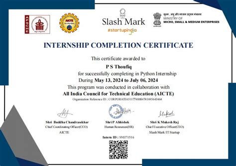 Shaik Thoufiq On Linkedin Internship Python Learning Careergrowth Slashmark