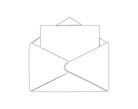 Desenho Contínuo De Uma Linha De Carta De Envelope Uma Linha De