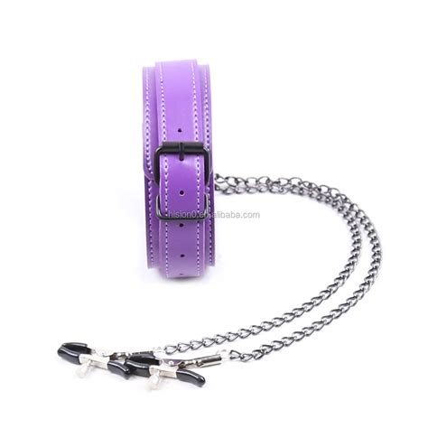 Bdsm Sexy Tiny Sex Toy Elegant Nice Purple Leather Nipple Clamps With