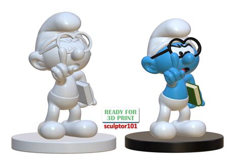 3d Datei Die Schlümpfe 3d Modell Brainy Smurfs Fan Art Druckbares