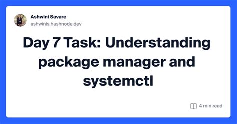 Ashwini Savare On Linkedin Day 7 Task Understanding Package Manager And Systemctl