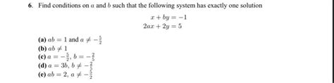 Solved Find Conditions On A And B Such That The Following Chegg