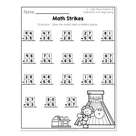 2nd Grade Math Worksheets Mixed Addition Subtraction 2nd Grade Math