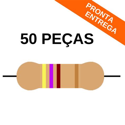Kit 50 Peças Resistor 470r 3w 5 Axial Resistor Achei Componentes
