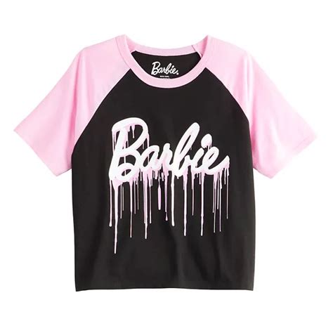 Girls 7 16 Barbie® Drip Cropped Graphic Tee