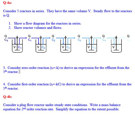 Solved Q 4a Consider 5 Reactors In Series They Have The