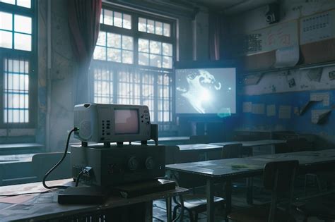 Teacher Using A Projector In Class Premium Ai Generated Image Teacher Using A Projector In Class Premium Ai Generated Image