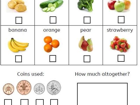 Vegetable Shop Order Form Teaching Resources
