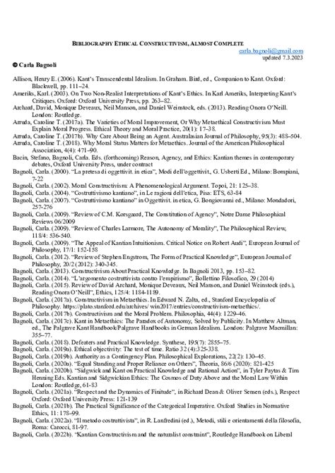 Pdf Bibliography Ethical Constructivism Almost Complete