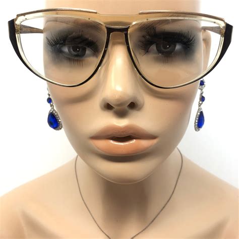 Vintage Flat Top Eyeglasses Glasses Frames Brown Clear Eyeglasses Frame