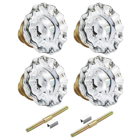 Newliplace 2 Pack Mortise Lock Glass Door Knobs Replacement Set With