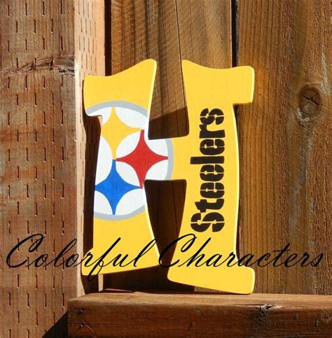 Painted Pittsburgh Steelers Wall Letters Bow Holders Wall Decor Room