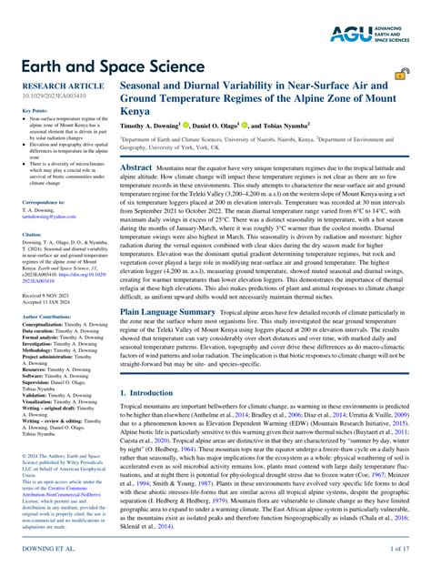 Pdf Seasonal And Diurnal Variability In Near‐surface Air And Ground