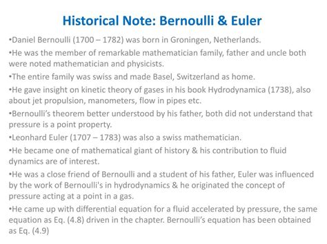 Ppt Historical Note Bernoulli And Euler Powerpoint Presentation Id 2508784