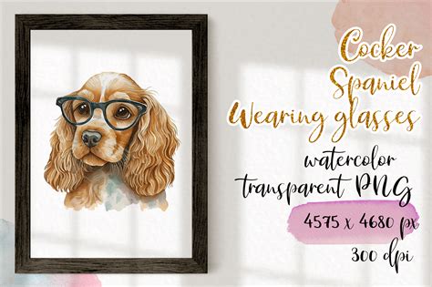 Cocker Spaniel Wearing Glasses Graphic By Sellingpod · Creative Fabrica