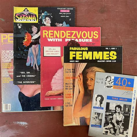 Lot Of 6 Vintage Menâ€™s Nudie Magazines Satana Titles Are Forty Plus