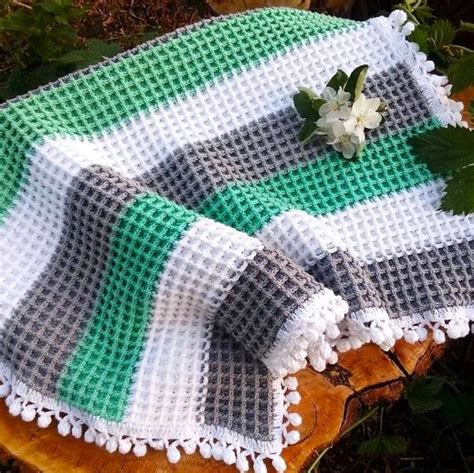 Crochet Pattern Waffle Stitch Blanket Afghan Rug Step By Step Video