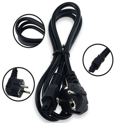 Eu Iec C5 Power Cable Cord 1m 2 Prong Clover Leaf Mains Cable Charger