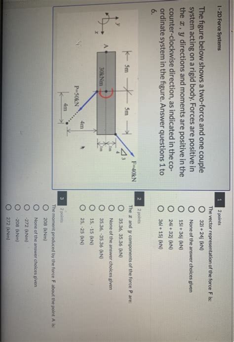 Solved D Force Systems The Figure Below Shows A Chegg Com