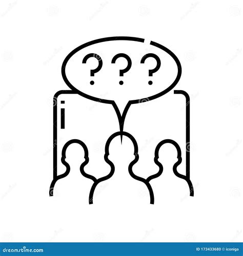 Classmates Work Line Icon Concept Sign Outline Vector Illustration