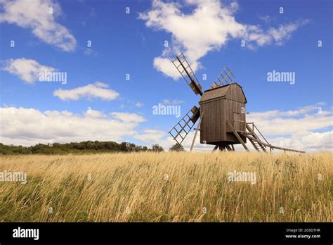 An Old Windmill Of The Post Mill Class Located In The Swedish Province