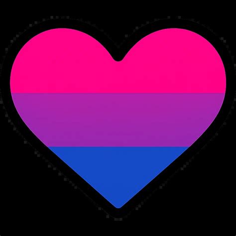 Asexual Flag With A Central Heart Filled With Bisexual Flag Colors