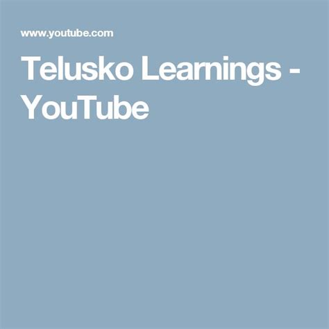 telusko learnings youtube programming tutorial youtube learning