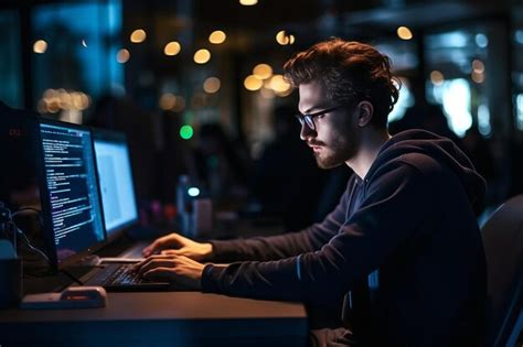 Premium Photo A Glimpse Into The Nightlife Of A Dedicated Computer