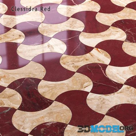 3d Model Tile Sicis Sicistone Clessidra Red