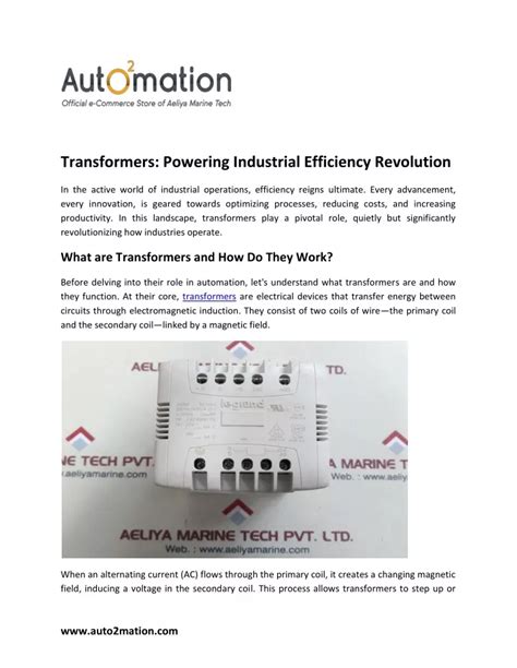 Ppt Transformers Powering Industrial Efficiency Revolution Powerpoint
