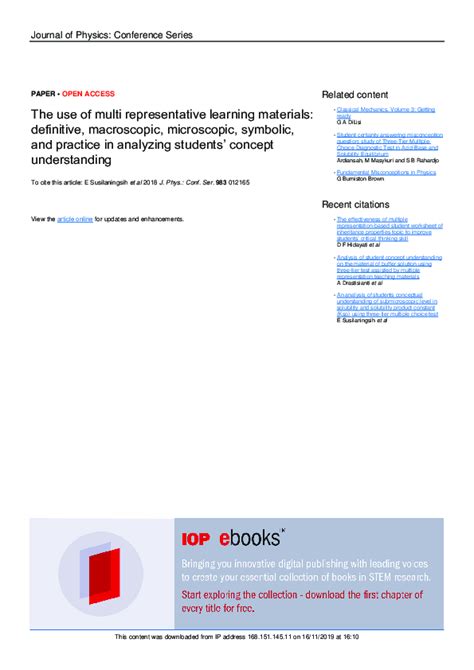 Pdf The Use Of Multi Representative Learning Materials Definitive Macroscopic Microscopic