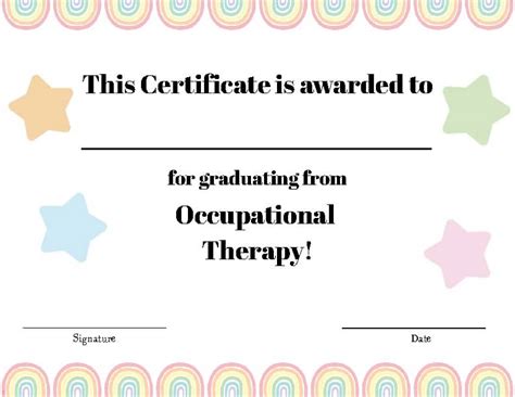 Occupational Therapy Graduation Certificates By Megan Prescott Tpt