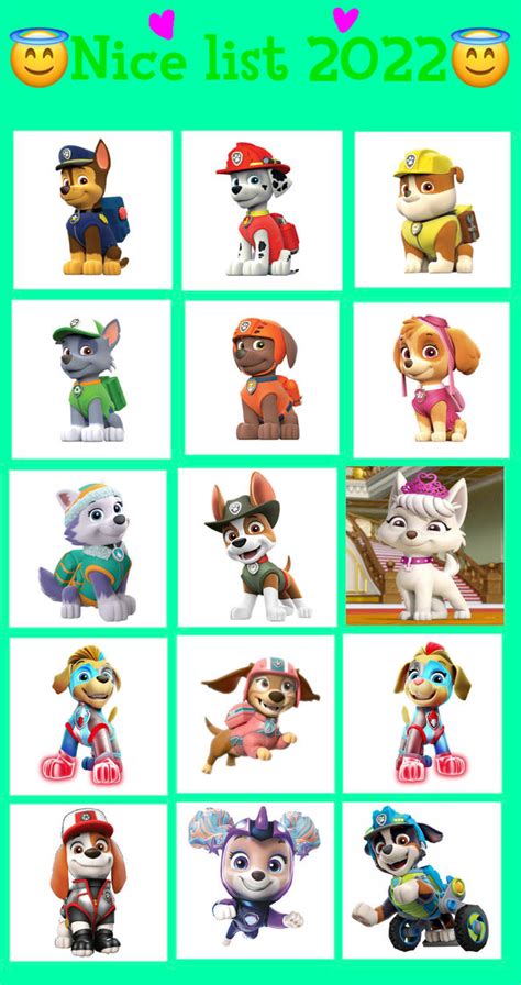 Paw Patrol Pups Nice List By Lahmom2000 On Deviantart