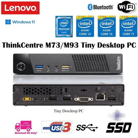 Lenovo Thinkcentre M93 Tiny Core I7 16gb Ram 1tb Ssd Wi Fi Pc Desktop