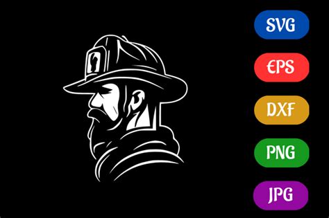Firefighter Black And White Logo Graphic By Creative Oasis · Creative