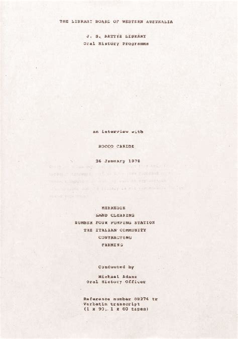 [interview With Rocco Antonio Caridi] Pdf 24 4 Mb