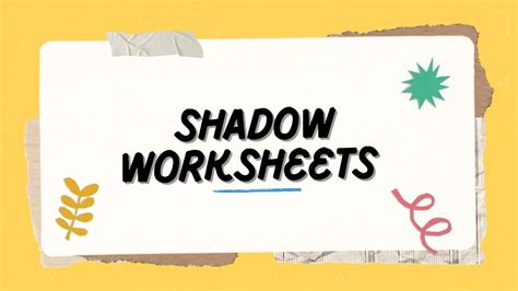 Shadow Worksheets For Kindergarten Learn With Ashaz