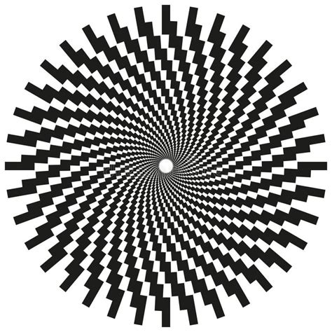 Zigzag Spiral Pattern Circular Dynamic Shape Radiating Zigzag Symbol Vector Graphic Stock