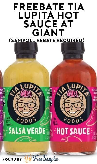 Freebate Tia Lupita Hot Sauce At Giant Pa Only And Sampoll Rebate Required