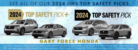 Honda Vehicles With Iihs Top Safety Ratings Gary Force Honda
