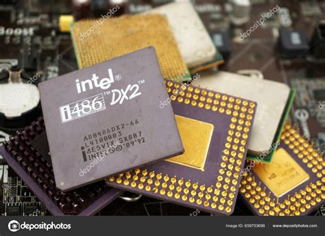 Bangkok Tailandia Mayo 2023 Intel I486 Cpus Dx2 Microprocesadores Antiguos — Foto Editorial De