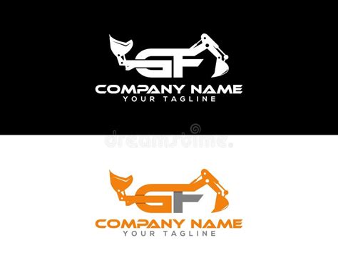 Creative Gf Letter Excavator Logo For Construction Company Stock