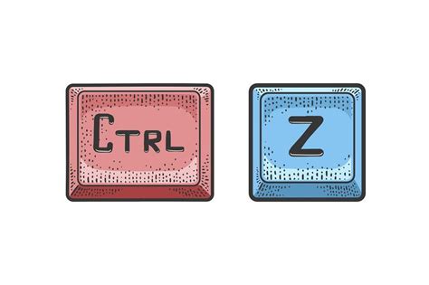 Control Z Keys Sketch Vector Teclado