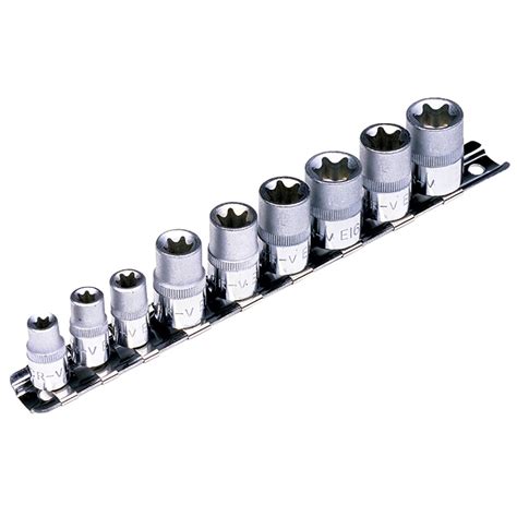 Sidchrome Scmt70288 1 4 And 3 8 Drive 9 Piece Torx® Socket Set 1 4 1 4 Drive 3 8 Sale