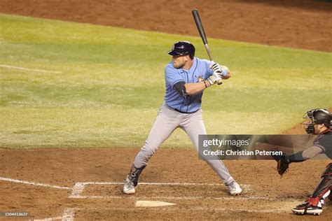 Luke Raley Of The Tampa Bay Rays Bats Against The Arizona News Photo