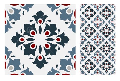 빈티지 타일 패턴 벡터 일러스트 레이 션에서 골동품 원활한 디자인 고대 미술 타일 꽃 배경 일러스트 및 사진 무료 다운로드 Pngtree