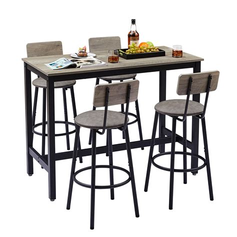 Buy Tatub Bar Table And Chairs Set Of 4 Industrial Bar Table With
