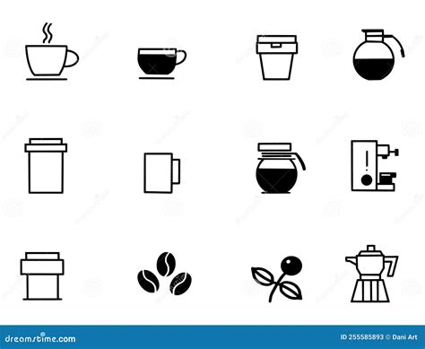 Coffee Icon Set Vector Image Stock Vector Illustration Of Drawing