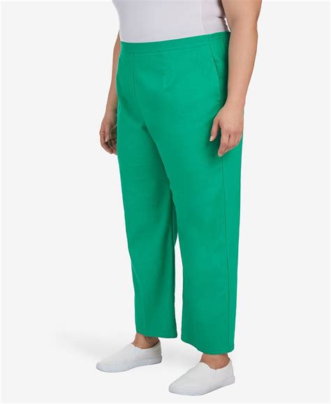 Alfred Dunner Plus Size Island Vibes Tropical Short Length Pants