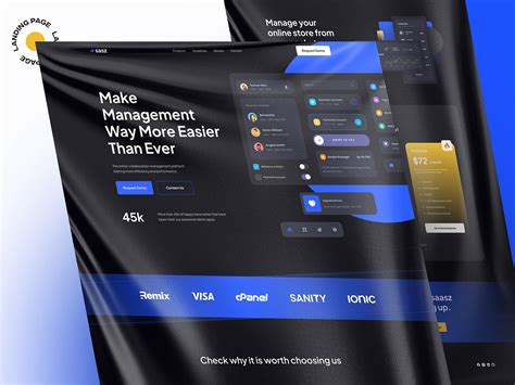 saas landing page design on behance